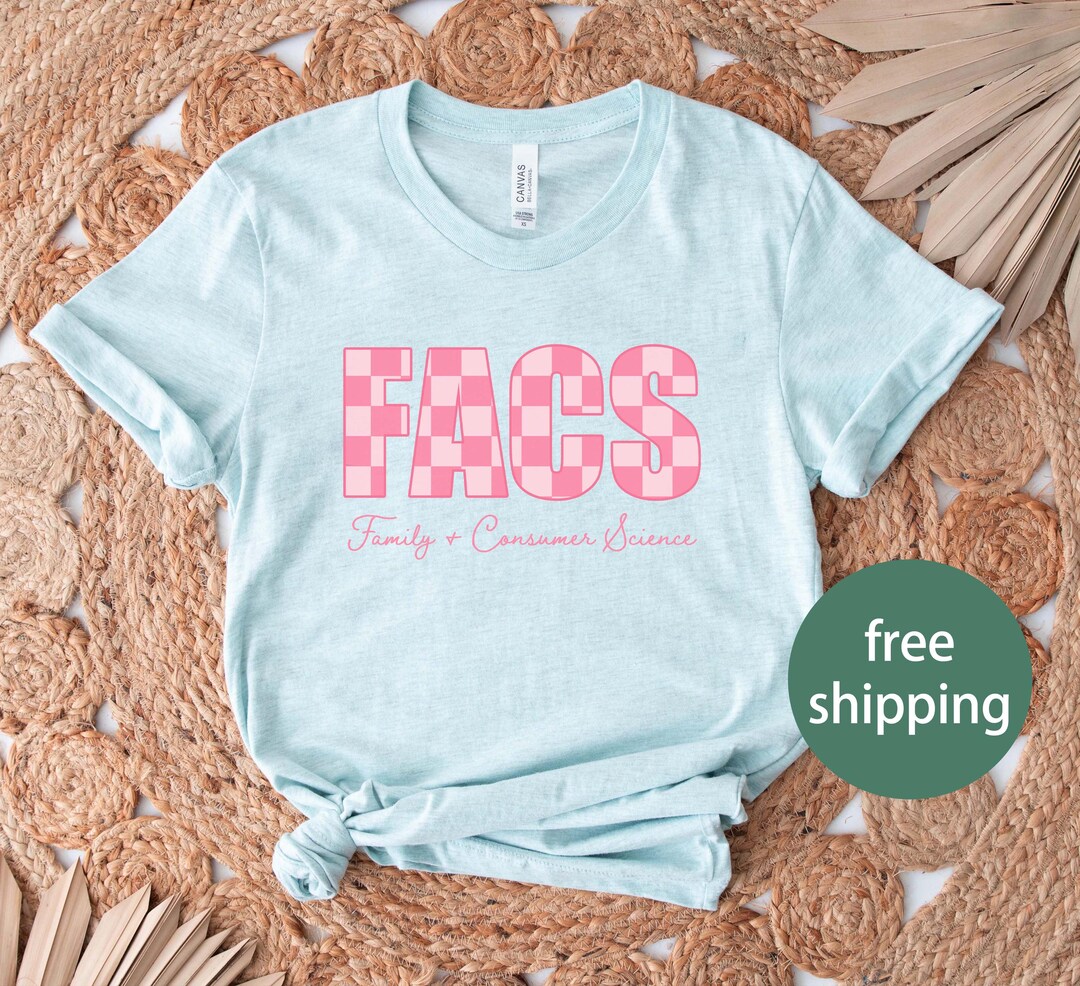 FACS Teacher Shirt, Family and Consumer Sciences Shirt, Pink Checkered ...