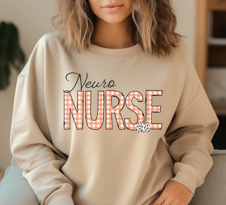 Fall Neuro Nurse Sweatshirt, Neuro Nurse Pumpkin Shirt, Neurology ...