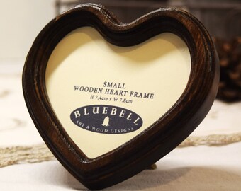 Mahogany Small Heart Shaped Handmade Wooden Photo Frame | Etsy