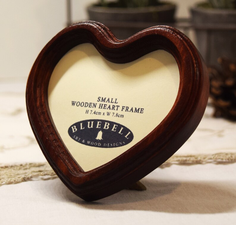 Mahogany Small Heart Shaped Handmade Wooden Photo Frame | Etsy