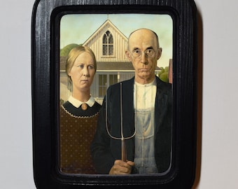 American Gothic Grant Wood Ready to Hang Canvas Art Print - Etsy