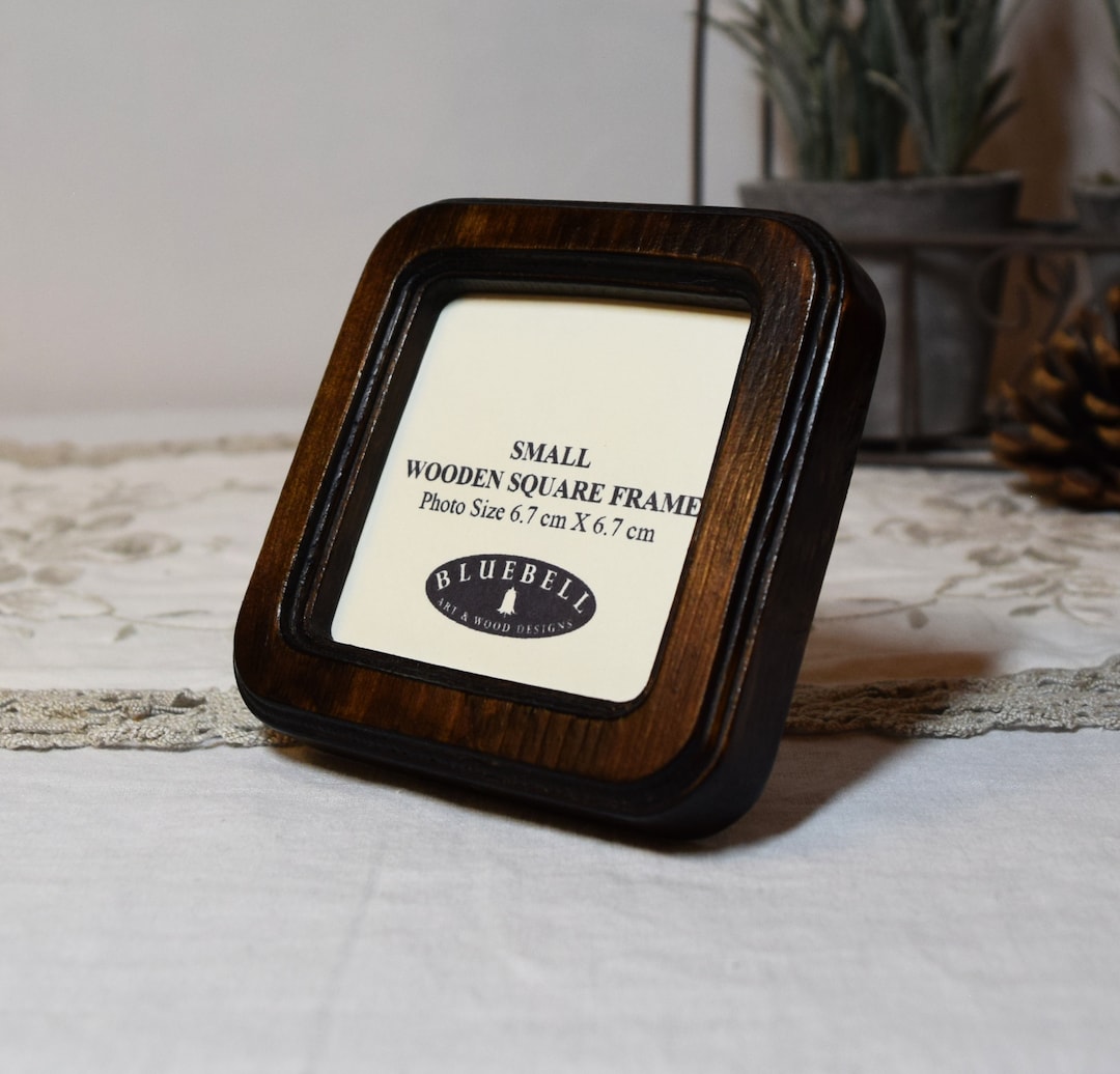 Dark Oak Square Wooden Photo Frame, Handmade, Antique Vintage Style ...