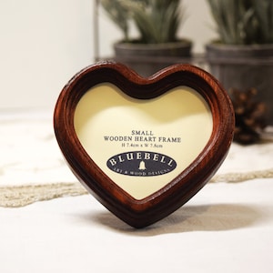 Mahogany Small Heart Shaped Handmade Wooden Photo Frame - Etsy