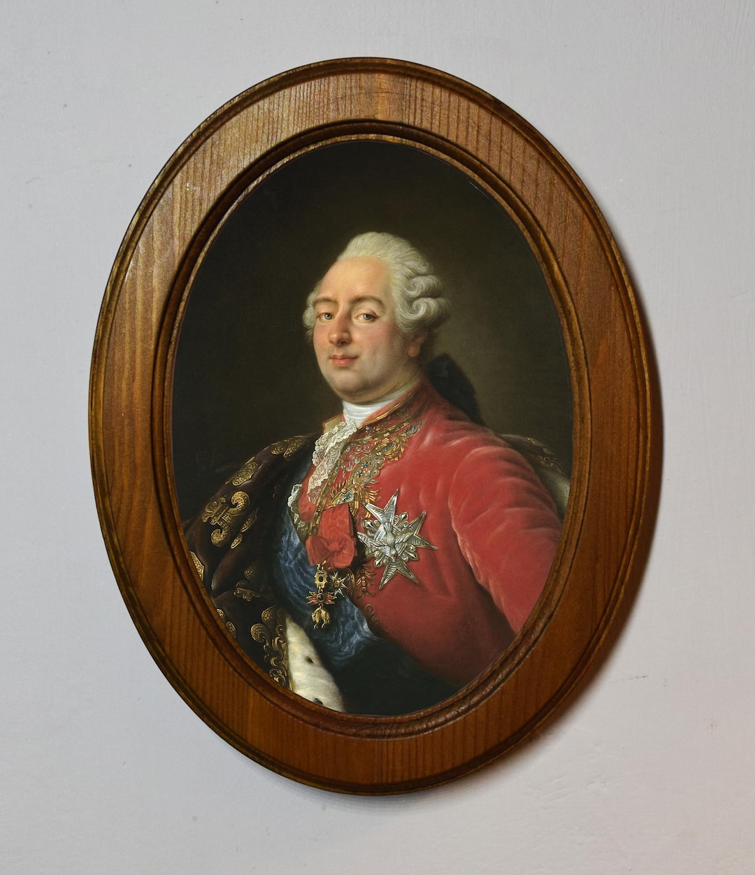 Light Oak Oval Wooden Framed Picture, Antoine-françois Callet, Portrait ...