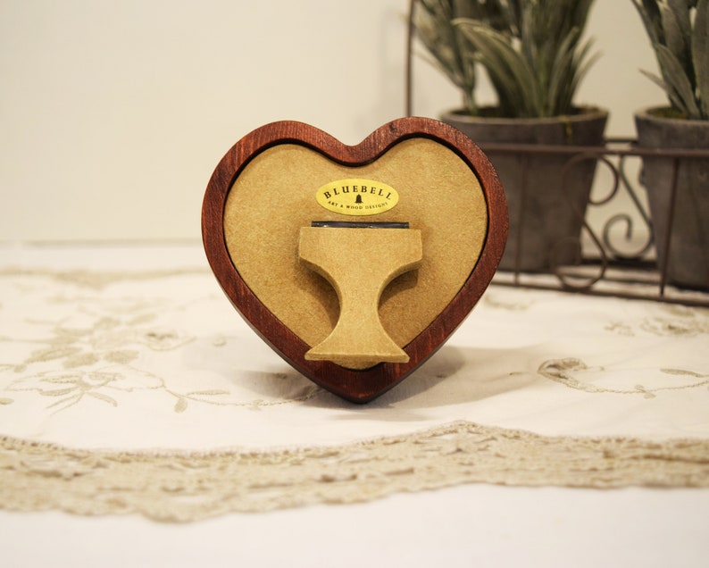 Mahogany Small Heart Shaped Handmade Wooden Photo Frame | Etsy