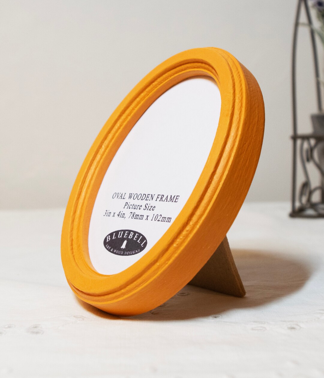 Orange Oval Shaped Handmade Wooden Photo Frame Antique Vintage Style ...