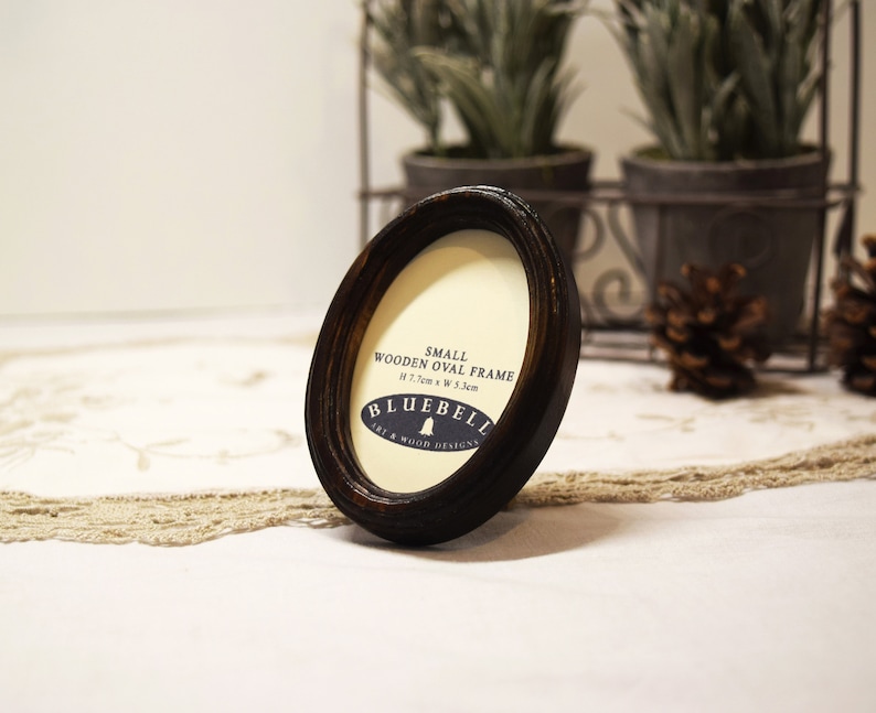 Dark Oak Small Oval Shaped Handmade Wooden Photo Frame Antique | Etsy