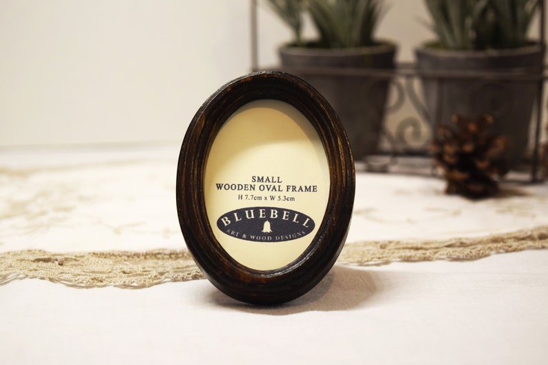 Dark Oak Small Oval Shaped Handmade Wooden Photo Frame Antique | Etsy