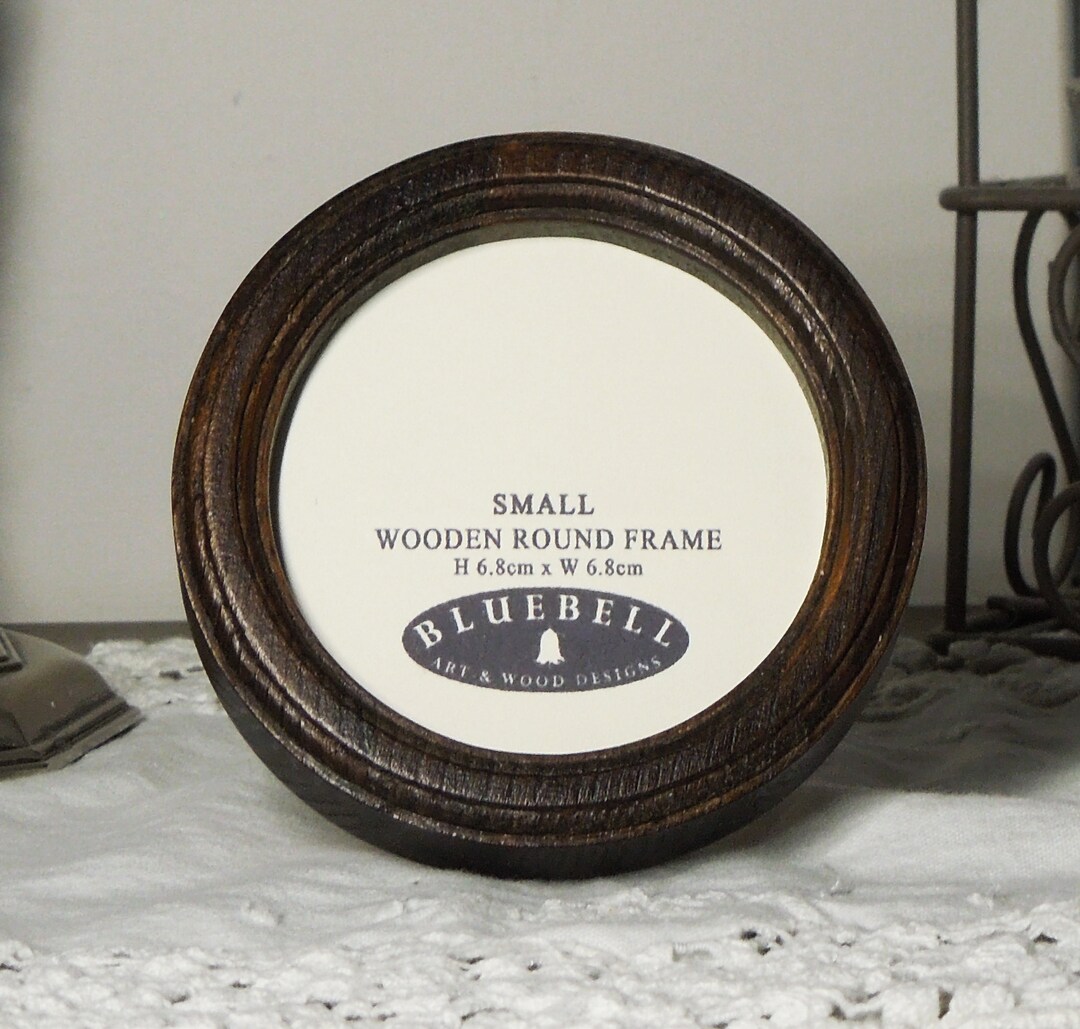 Dark Oak Round Handmade Wooden Photo Cross Stitch Embroidery Antique ...