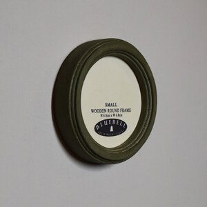 Olive Green Round Handmade Wooden Photo Cross Stitch Embroidery ...