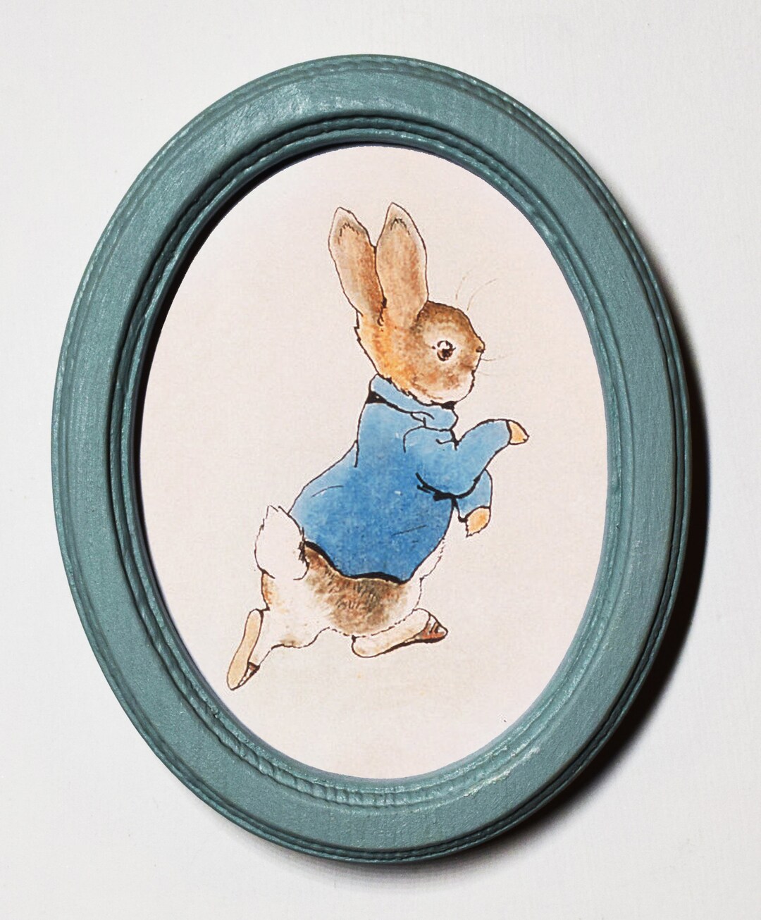 Beatrix Potter Oval Wooden Framed Art Print Nursery Picture Wall ...