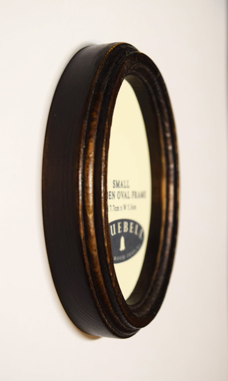 Dark Oak Small Oval Shaped Handmade Wooden Photo Frame Antique | Etsy