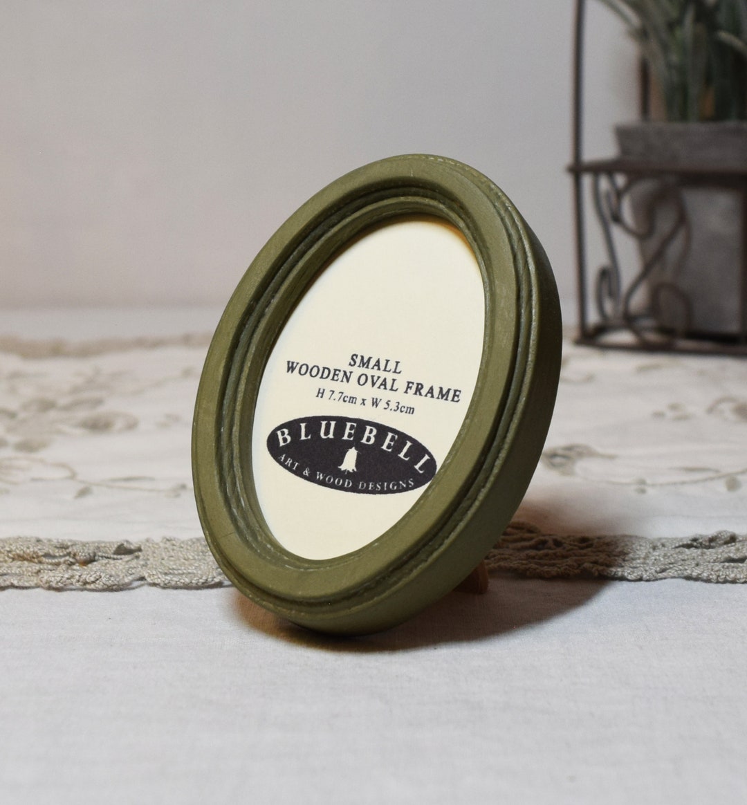 Olive Green Oval Shaped Handmade Wooden Photo Frame Antique Style ...