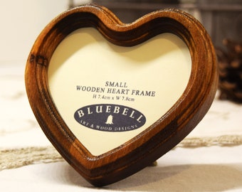 Mahogany Small Heart Shaped Handmade Wooden Photo Frame | Etsy