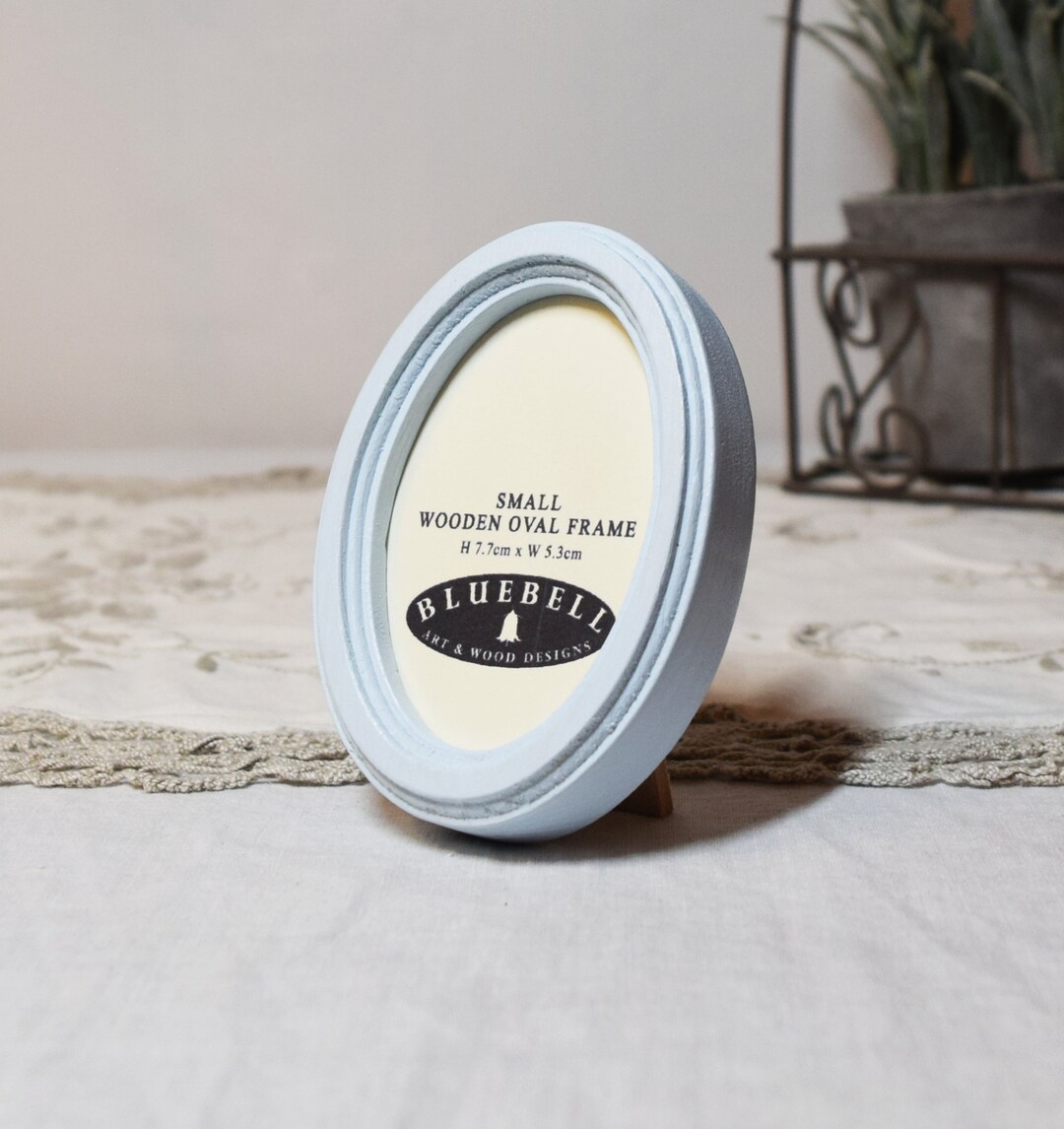 Baby Blue Oval Wooden Handmade Photo Cross Stitch Embroidery Frame 2"x3 ...