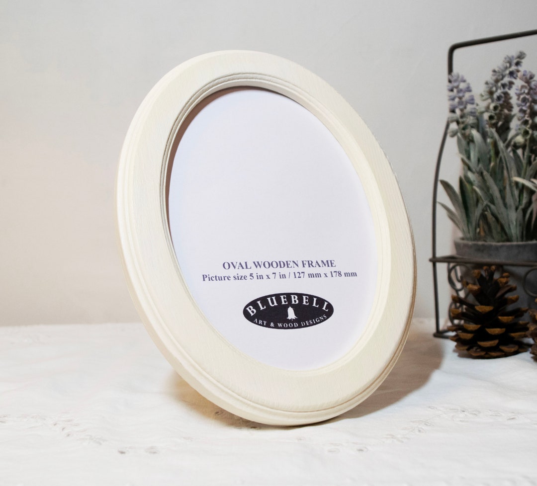 Ivory 5 X 7 Oval Wooden Handmade Photo Frame Rustic Antique Vintage ...