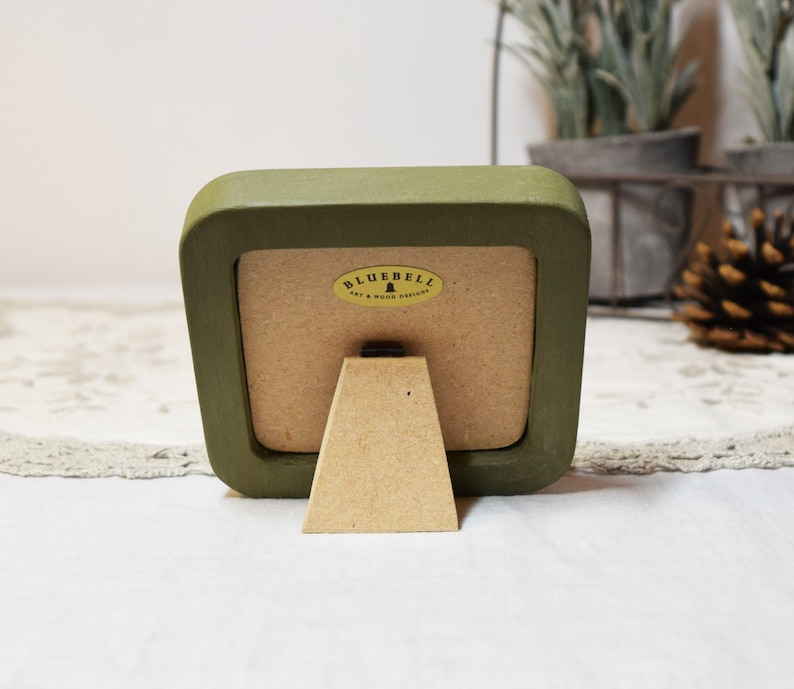 Olive Green Square Handmade Wooden Photo, Cross Stitch Embroidery ...