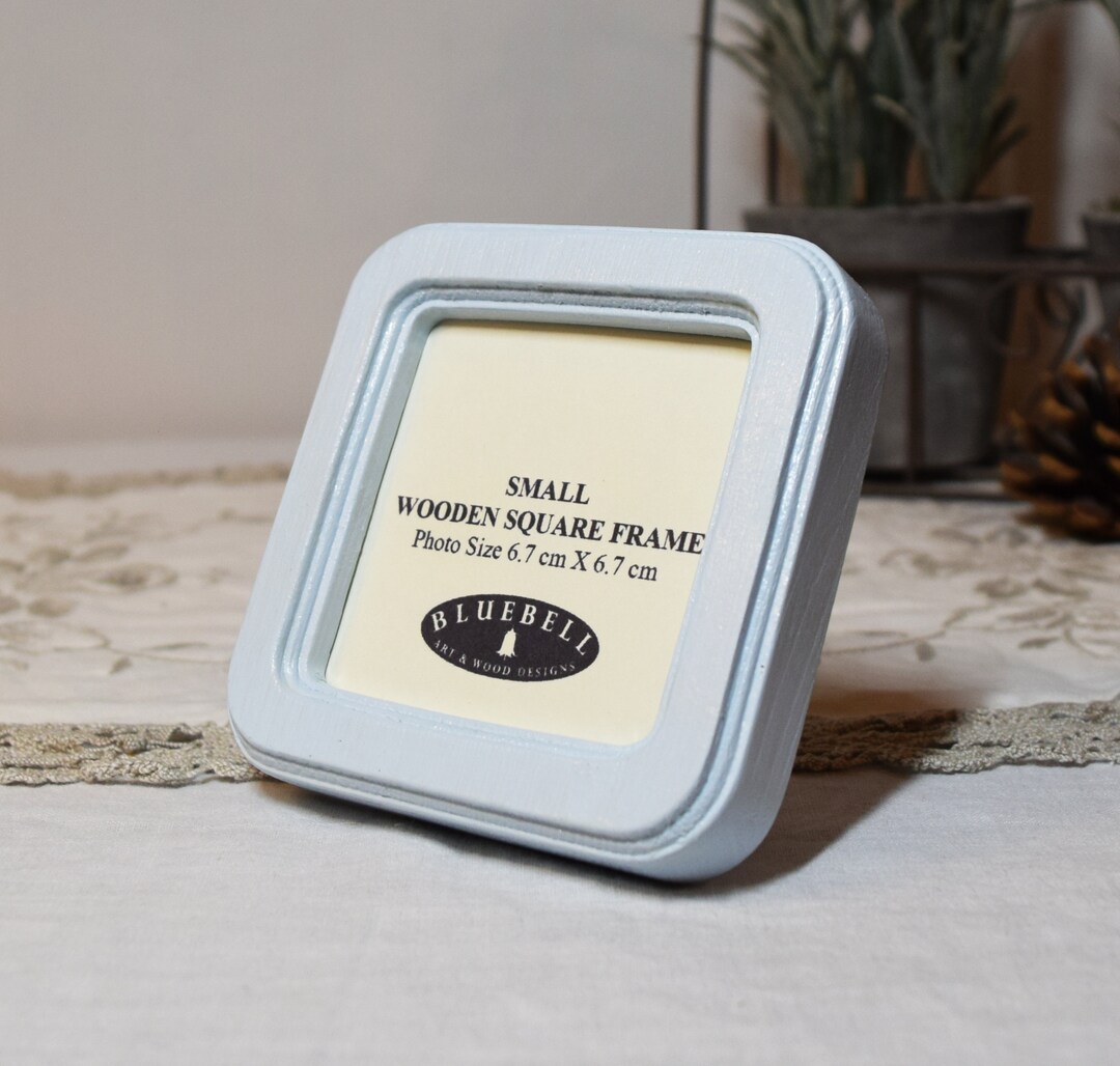 Baby Blue Square Wooden Photo Frame, Handmade, Antique Vintage Style ...