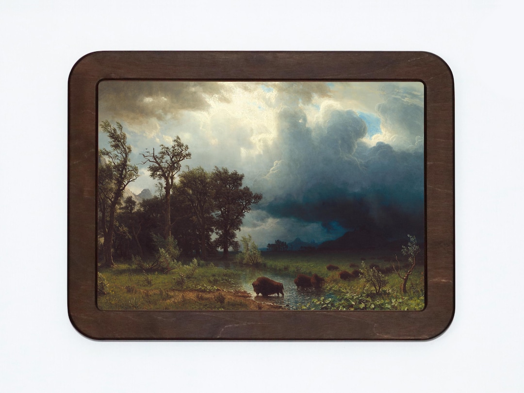 Buffalo Trail, the Impending Storm Albert Bierstadt Landscape Trees ...