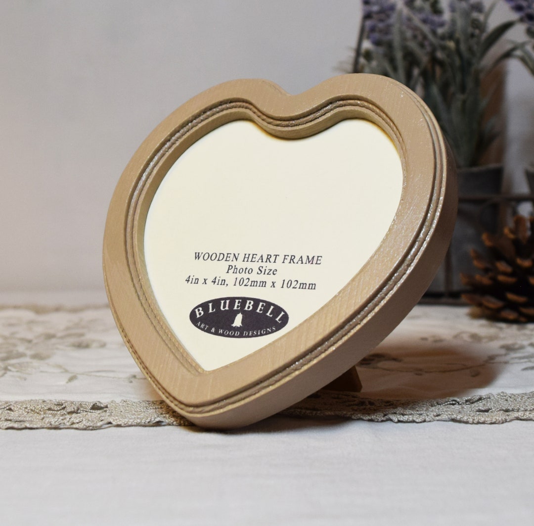 Latte Heart Shaped Handmade Wooden Photo Frame Antique Vintage Style ...