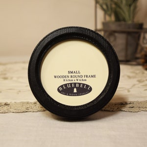 Black Round Handmade Wooden Photo Frame Antique Vintage Style Picture ...