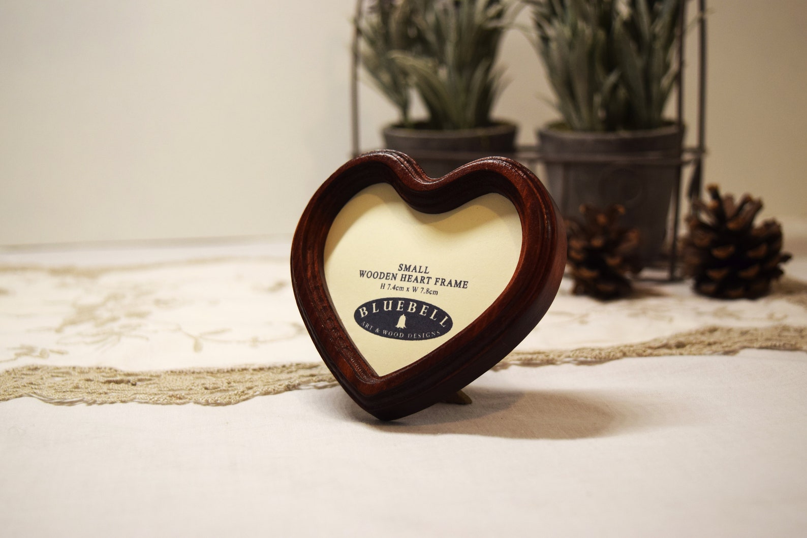 Mahogany Small Heart Shaped Handmade Wooden Photo Frame | Etsy