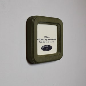Olive Green Square Handmade Wooden Photo, Cross Stitch Embroidery ...
