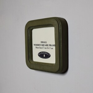 Olive Green Square Handmade Wooden Photo, Cross Stitch Embroidery ...
