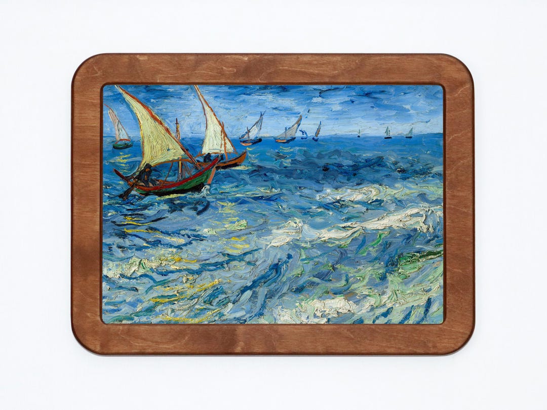 Fishing Boats at Sea Vincent Van Gogh Boating Sea Waves Sky Landscape ...