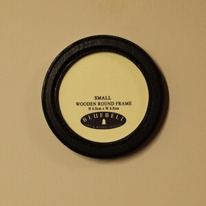 Black Small Round Handmade Wooden Photo Frame Antique Vintage - Etsy