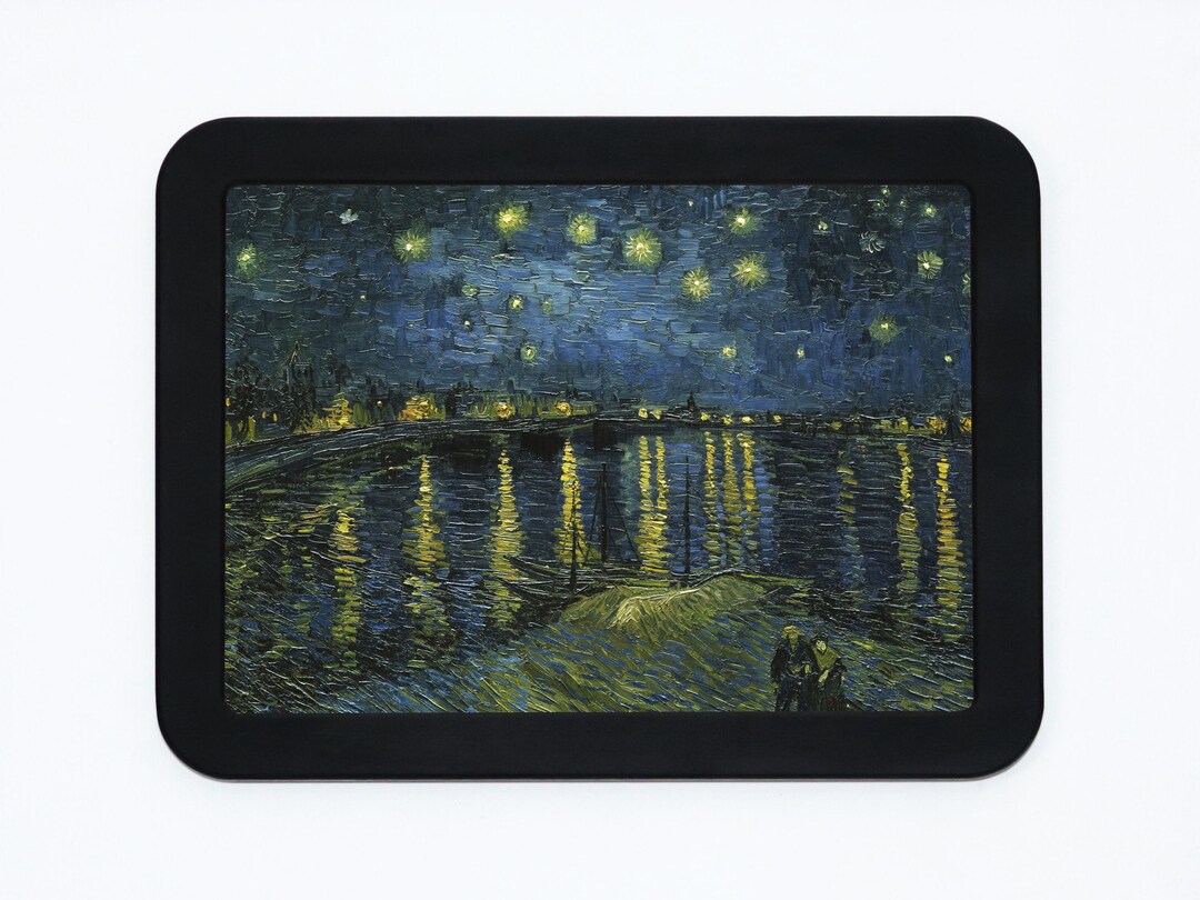 Starry Night Over the Rhone Vincent Van Gogh Moon Sky River Water ...