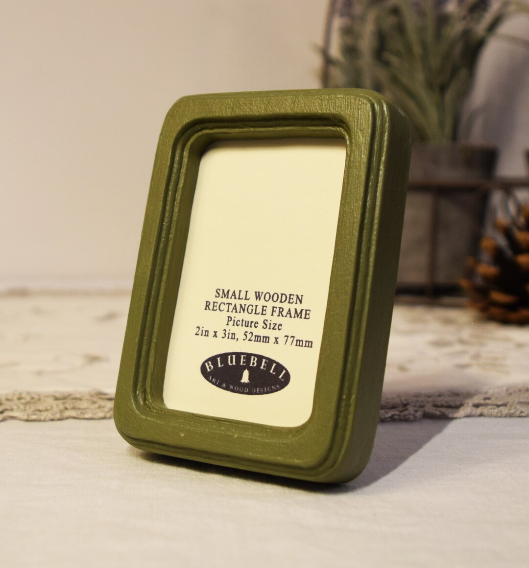 Olive Green Wooden Rectangle Handmade Photo Cross Stitch Embroidery ...