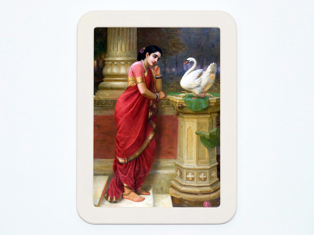 Hamsa Damayanthi Raja Ravi Varma Orientalism Indian Woman Princess Swan ...