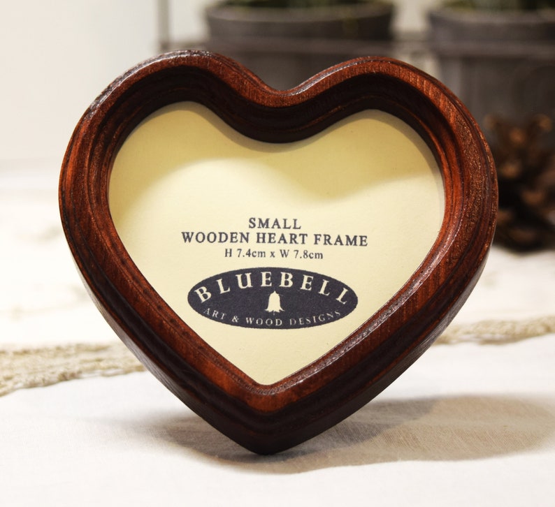 Mahogany Small Heart Shaped Handmade Wooden Photo Frame | Etsy