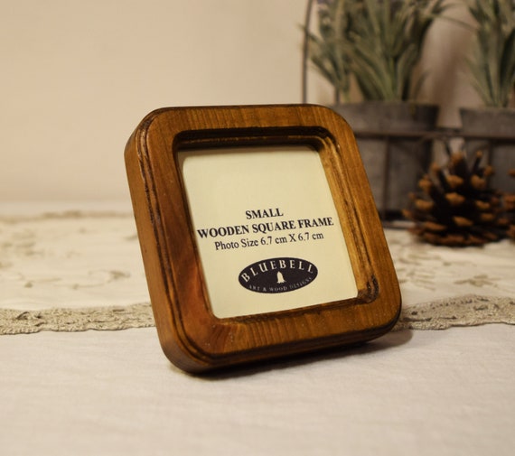 Light Oak Small Square Handmade Wooden Photo Frame Antique | Etsy