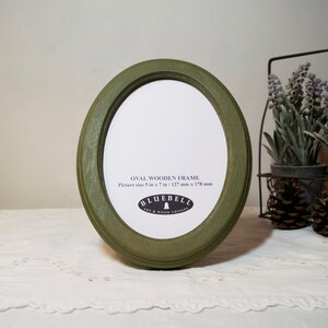 Olive Green 5 X 7 Oval Wooden Handmade Photo Frame Rustic Antique ...