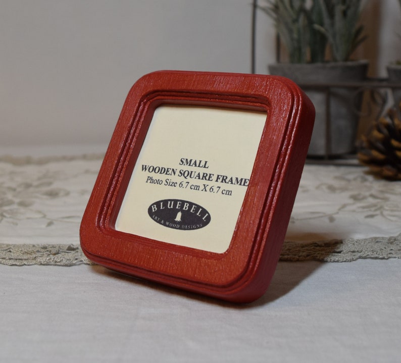 Classic Red Square Handmade Wooden Photo Cross Stitch Embroidery ...
