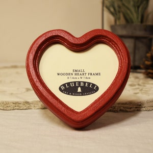 Classic Red Heart Shaped Handmade Wooden Photo, Cross Stitch ...