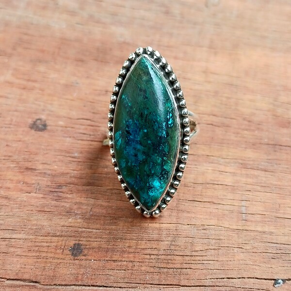 Silver Azurite Ring - Etsy