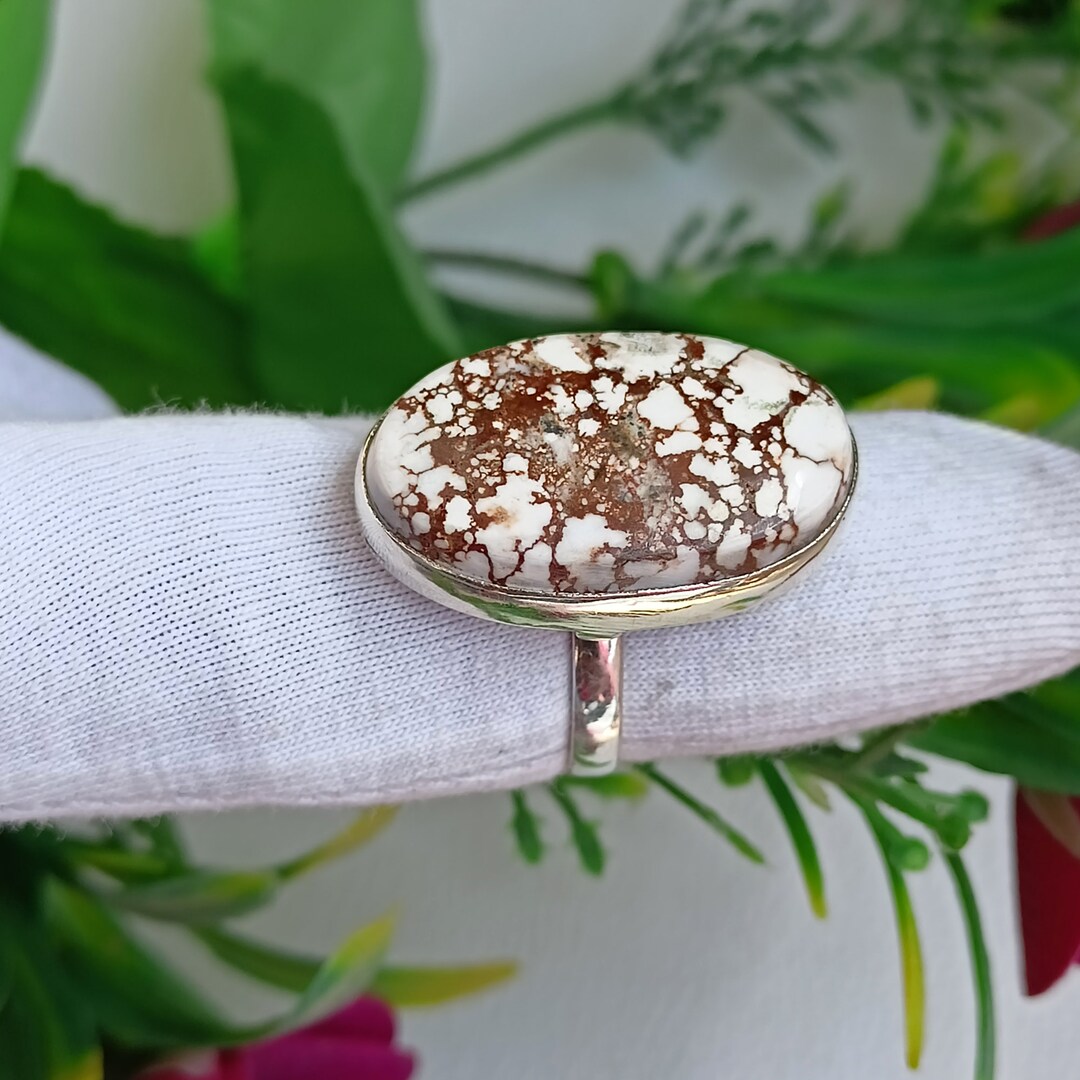 Wild Horse Magnesite Silver Ring, Silver Chunky Rings With Stone ...