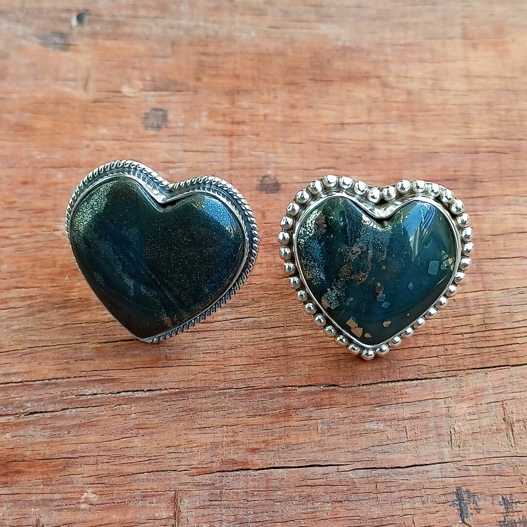 Apache Pyrite Heart Ring Apache Heart Gemstone Ring 92.5 - Etsy