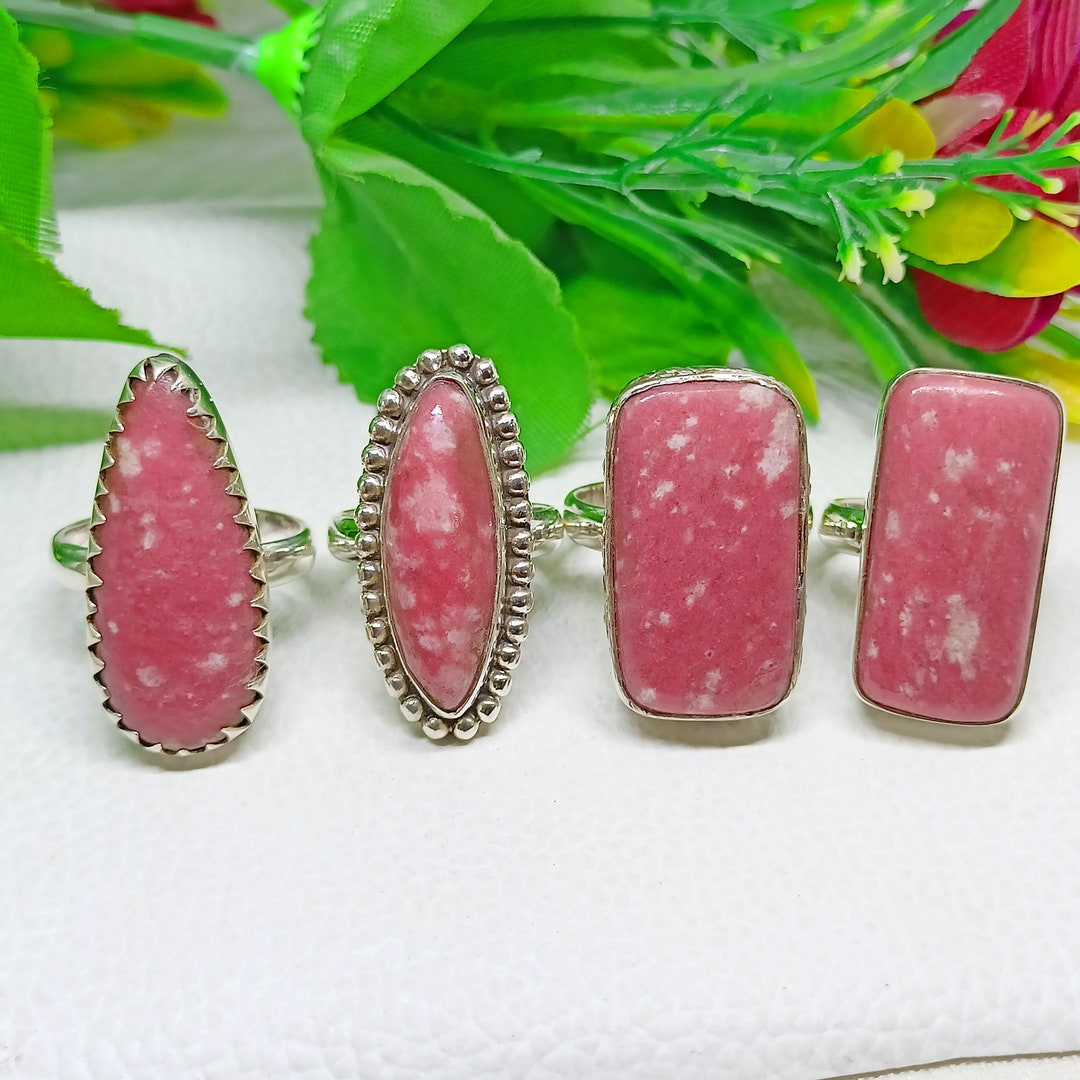 Thulite Ring, Sterling Silver Rings, Engagement Ring, Statement Rings ...