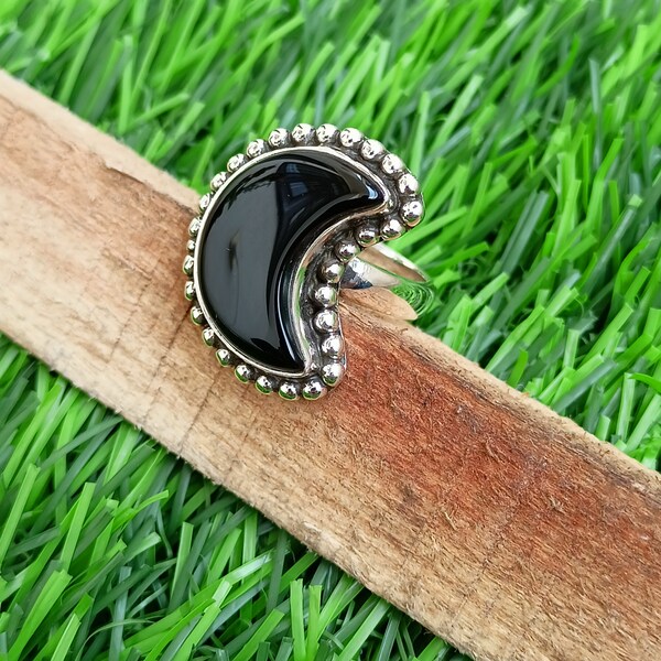 Black Sun and Moon Ring - Etsy