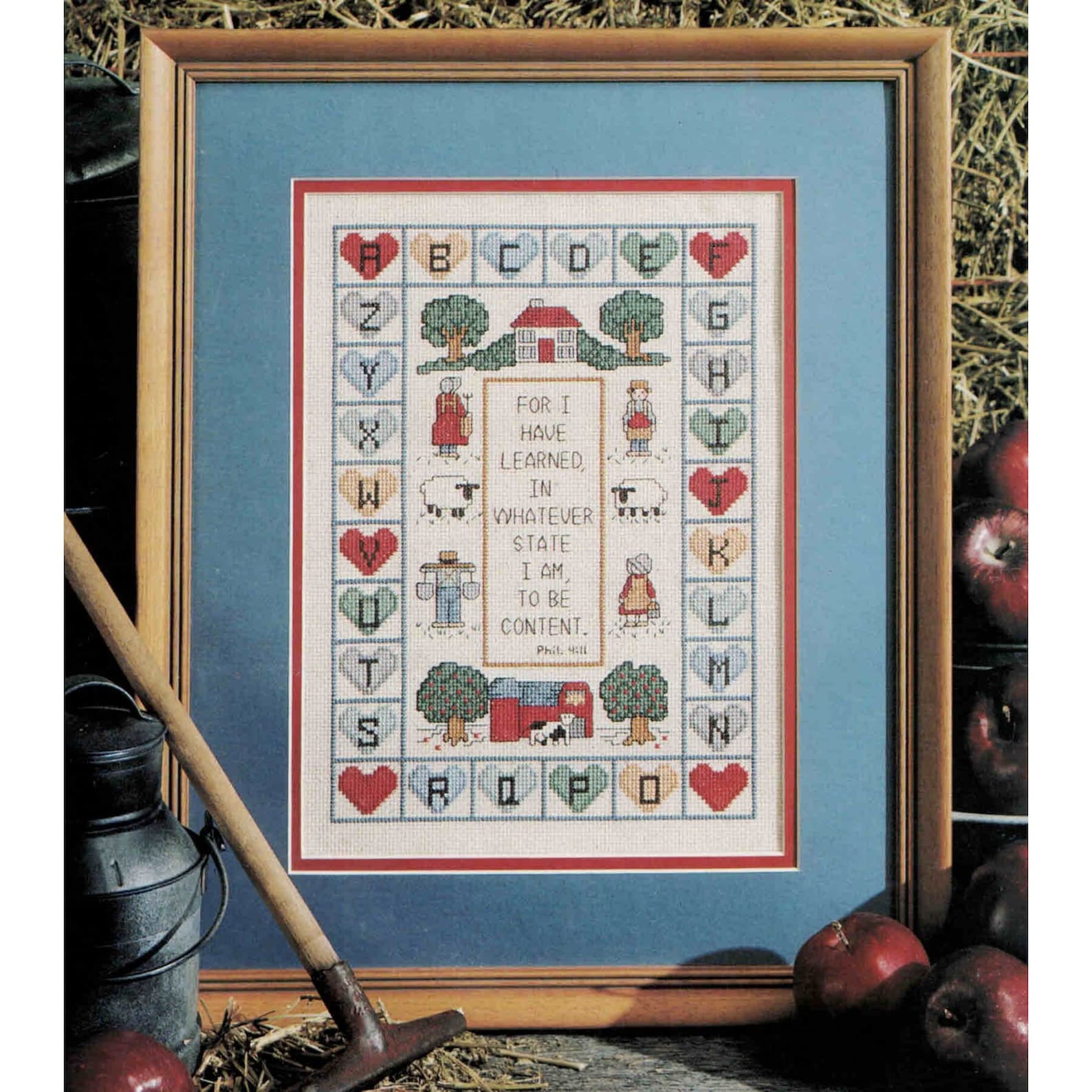 Cross Stitch Bible Verse Pattern: Contentment Sampler (PDF Digital ...