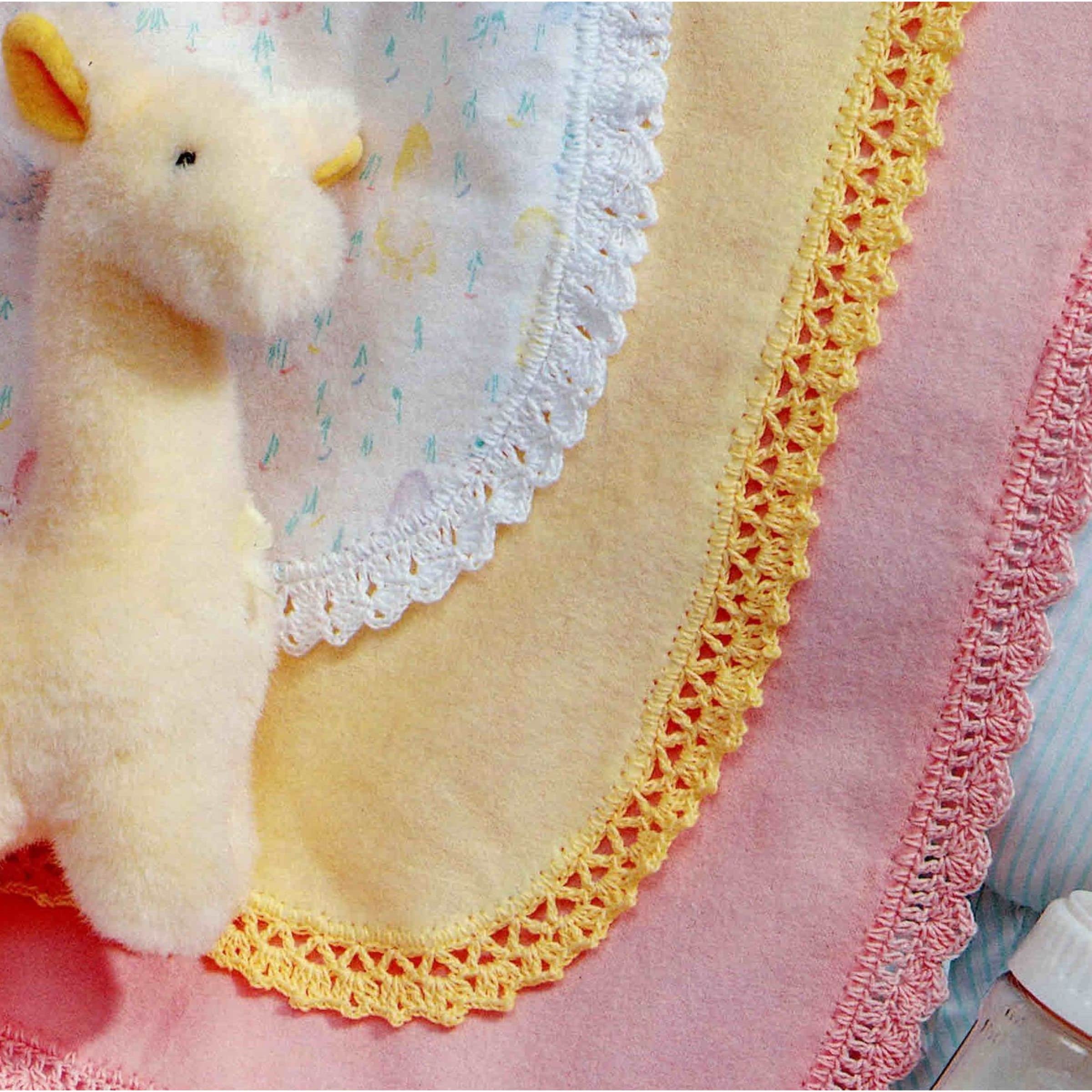 Baby Blanket Crochet Edging PDF Pattern, 3 Designs to Add Filet Lace ...
