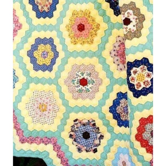 Insanity Hexagon Quilt Grandma Flower Garden