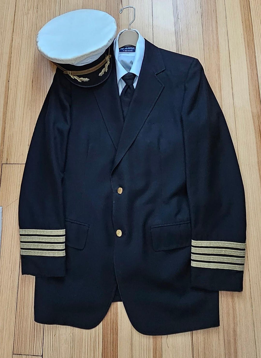 Vintage 1970s Pan Am Pilot Uniform Ensemble: Custom Suit, Van Heusen ...