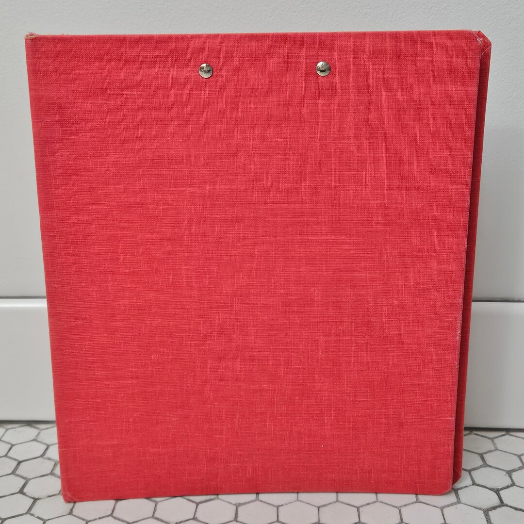 Vintage Norcom Canvas Binder, Red 1 1/2 3-ring Notebook, Metal Clip ...
