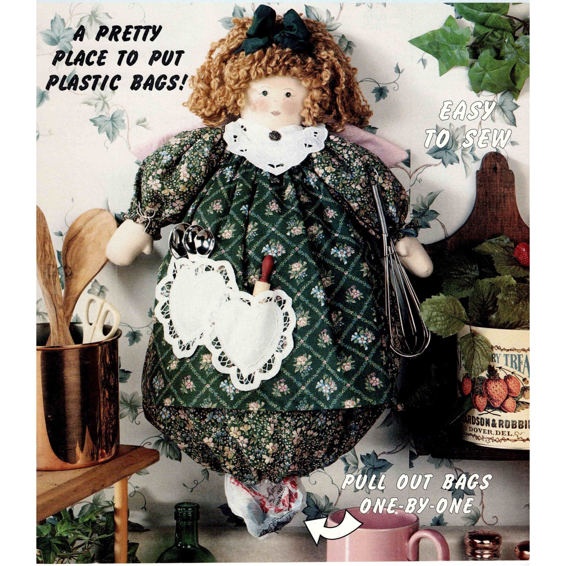 Easy Sew Plastic Bag Holder PDF Pattern Booklet, 2 Styles of Kitchen ...