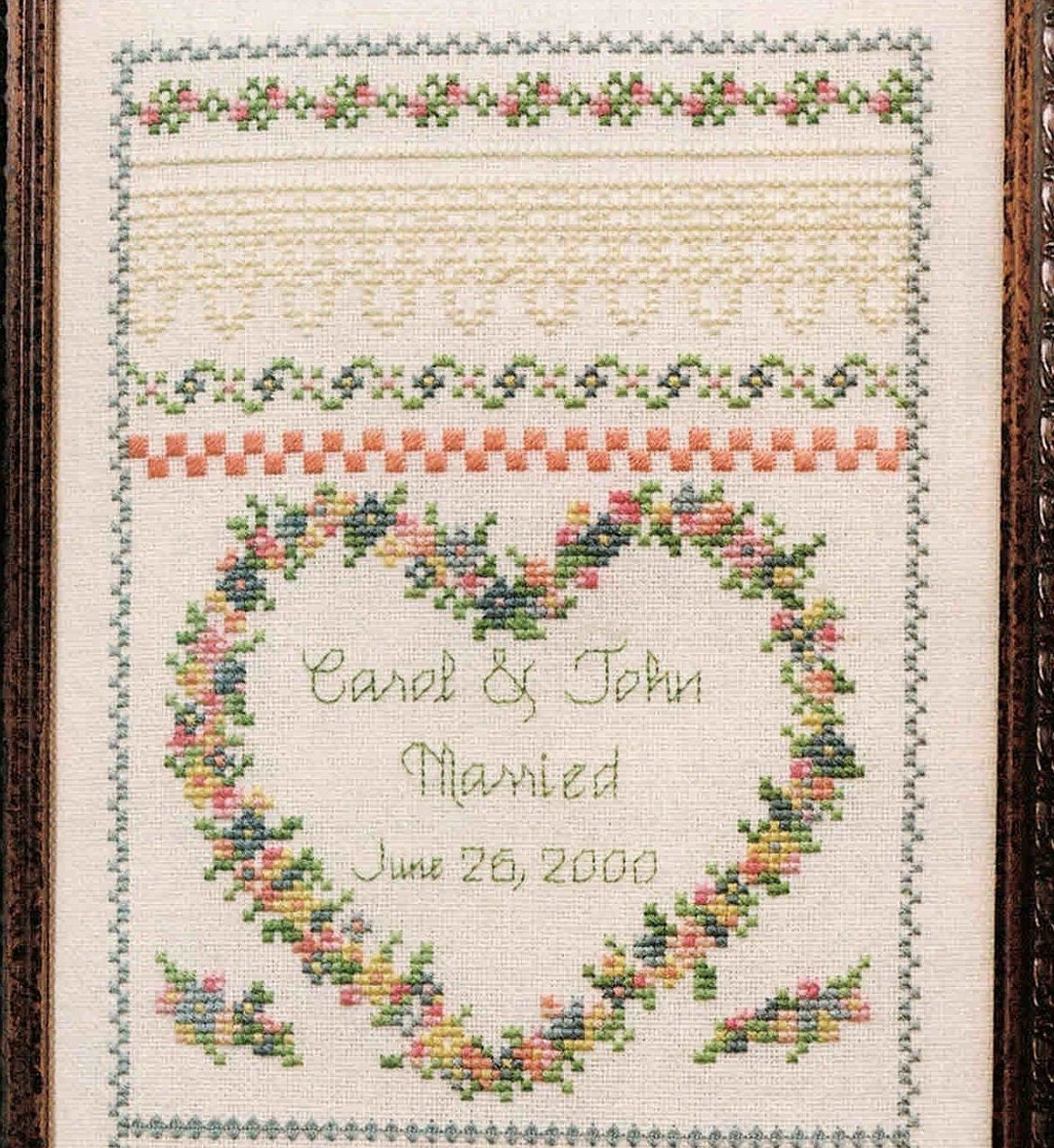 Wedding Sampler Cross Stitch PDF Pattern, Personalized Bride & Groom ...